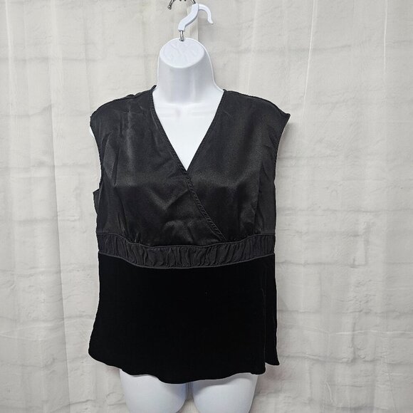 Talbots | Tops | Talbots Black Silk Velour Babydoll Blouse Tank Goth ...
